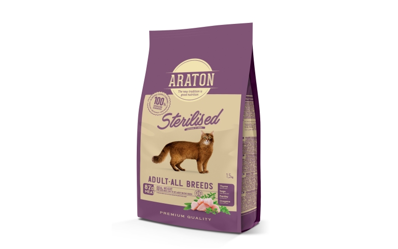 ARATON Sterilised Adult All Breeds Сухий корм для стерилізованих котів ...